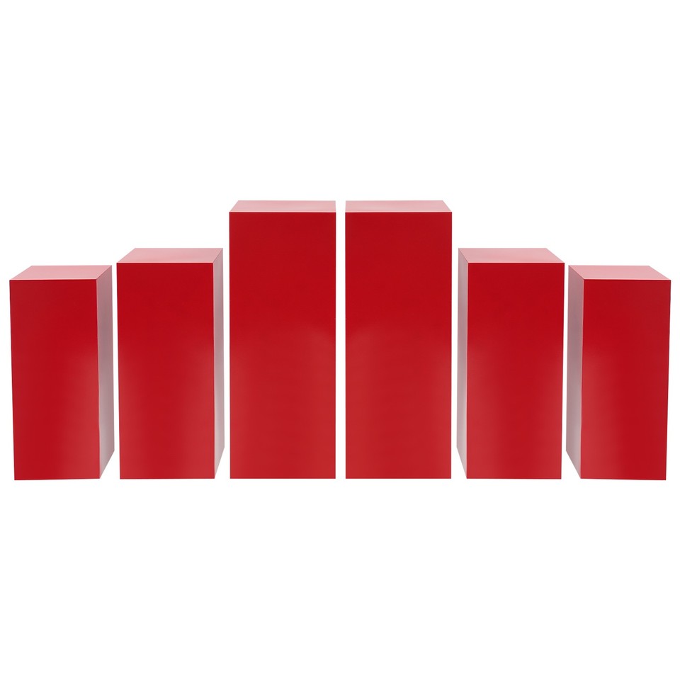 6* Red Display Pedestal Stands Cuboid Cake Flower Decor Display Holder ...