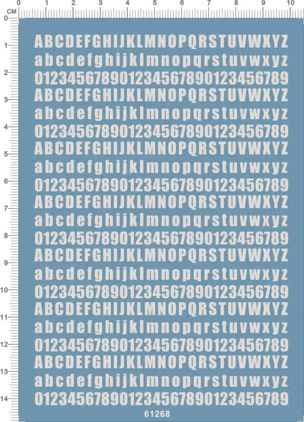 water slide decals different scales Letter number (61268 white) for ...