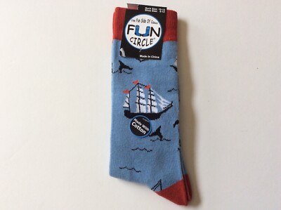 1 PAIR MENS NOVELTY SOCKS * CLIPPER SHIP * NWT *BLUE * SZ 10-13 | eBay