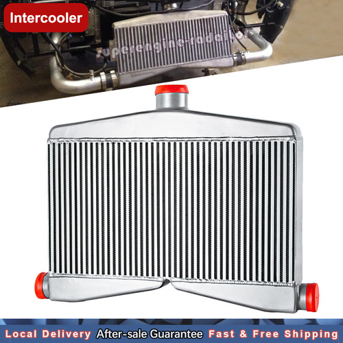 Twin Turbo Intercooler 3.5" Thick/ Dual 2.5 Inlet & 3" Center Outlet 2 ...