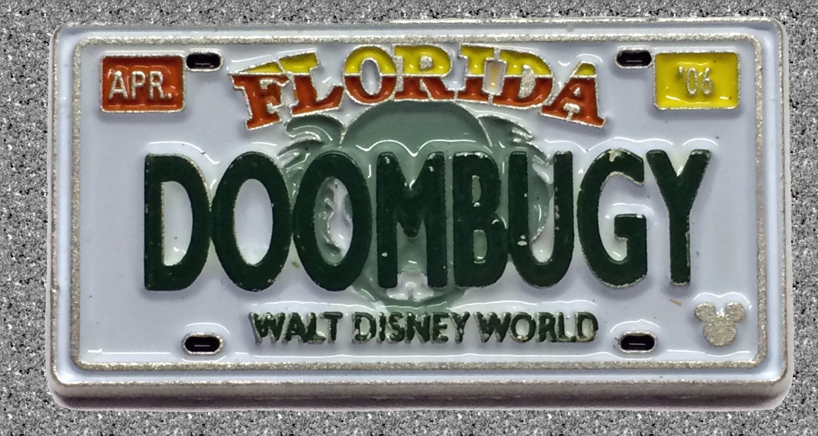 DOOMBUGY License Plate Pin - DISNEY Cast Lanyard Pin - WDW Collection 4 ...