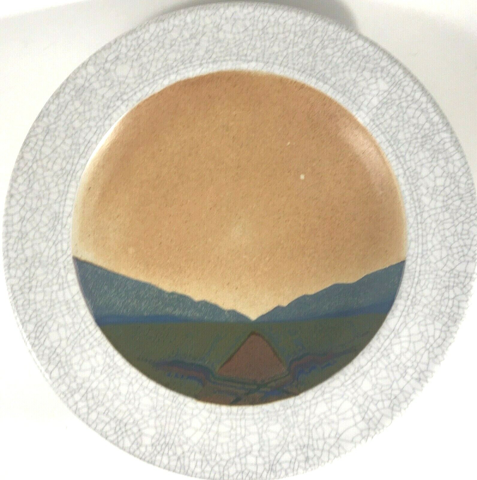 Studio Pottery Rob Wiedmaier 12" BOWL CHARGER Sunset Mesa Crackle ...