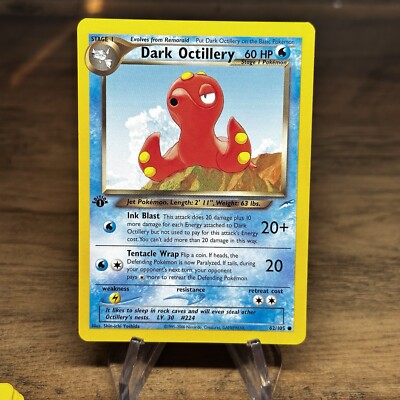 1st Edition Neo Destiny Dark Octillery 62/105 Pokemon Card WOTC Vintage ...