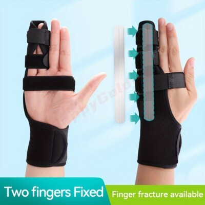 Breathable Comfort Finger Splint Dual-Finger Support Adjustable Left ...
