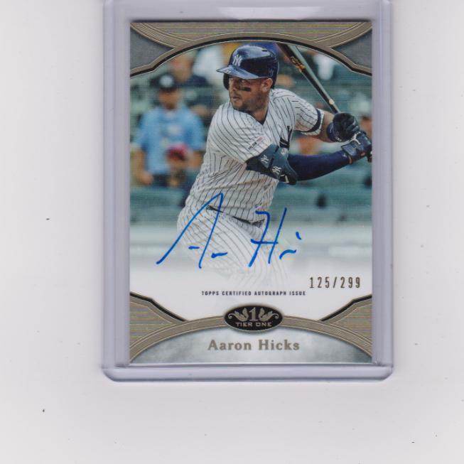 2020 Tier One Prime Performers Autograph #PPA-AH Aaron Hicks Auto /299 ...
