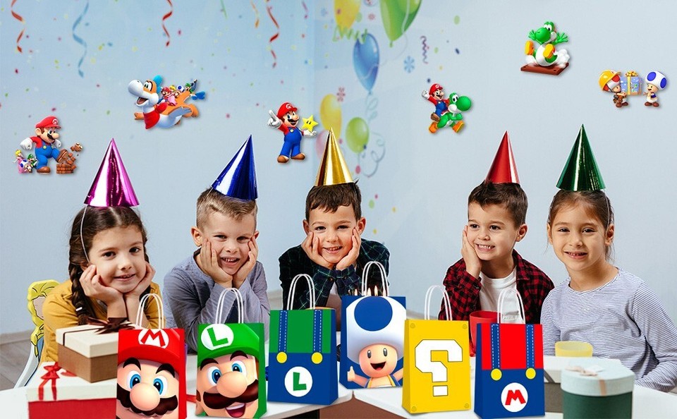 74 Pcs Super Mario Party Supplies Super Mario Party Favors Gift Bags ...