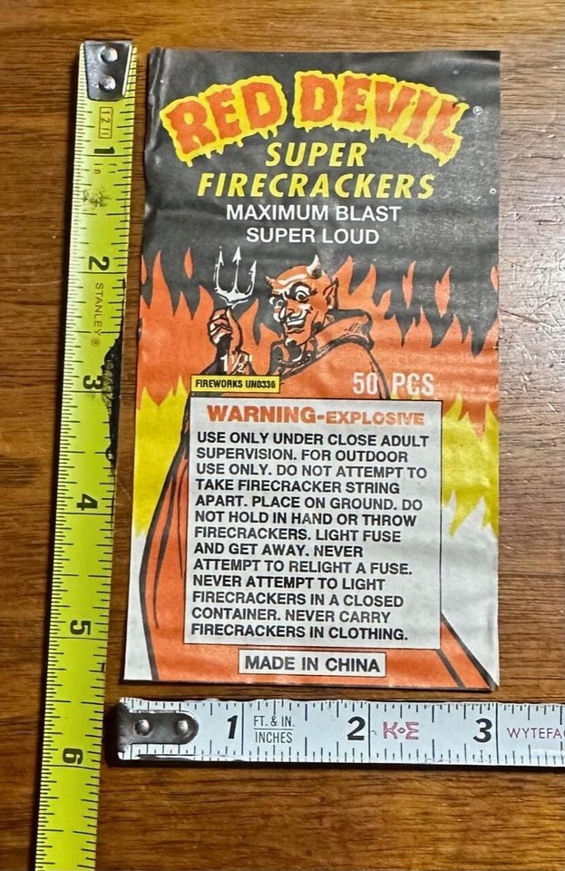 1990's Red Devil Brand Chinese Firecrackers Fireworks Label 50 Pcs ...