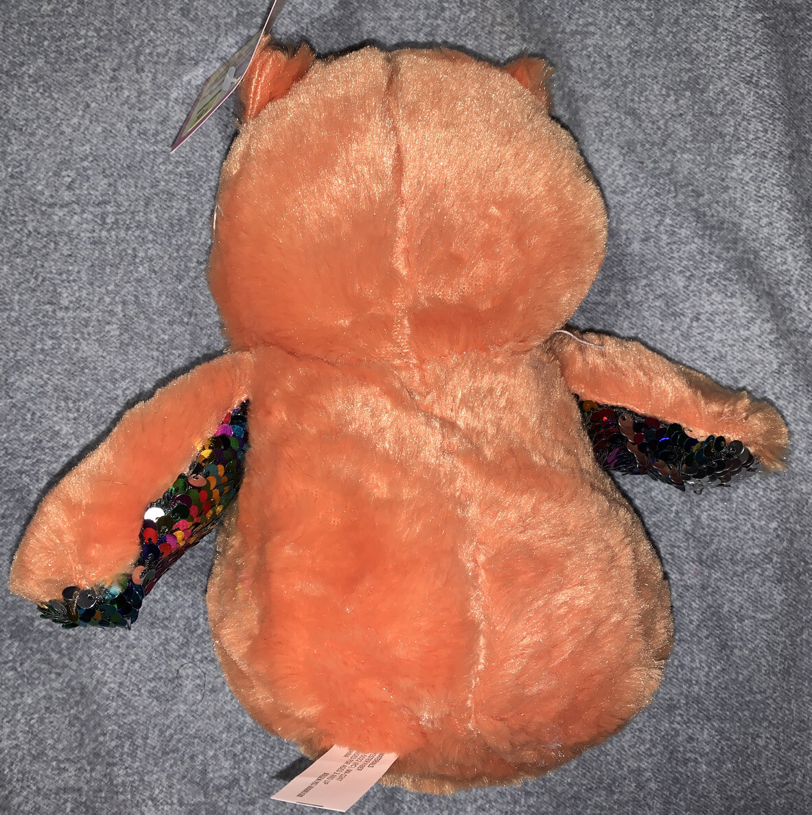 Goffa Sequin Animal Plush Owl Orange Stuffed Animal Ages 3 and up 10 ...