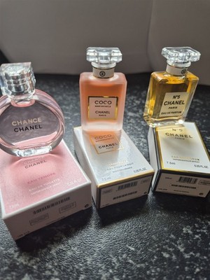 Mini Chanel Coco Mademoiselle , N5 7,5 ml & Chanel Chance Miniature Set ...