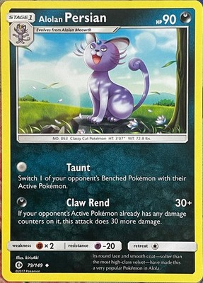 Alolan Persian - 79/149 - Sun & Moon Base Pokemon 2017 | eBay