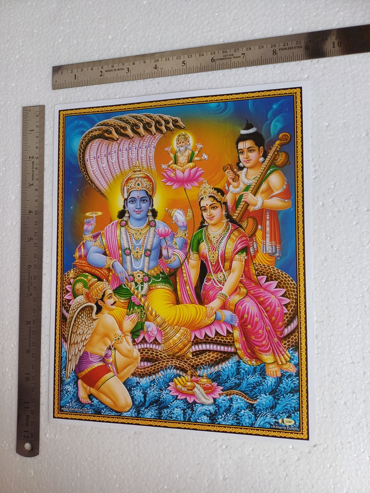 Lord Vishnu Lakshmi on Sheshnaag Narad Garuda Brahma - Normal Poster 8 ...