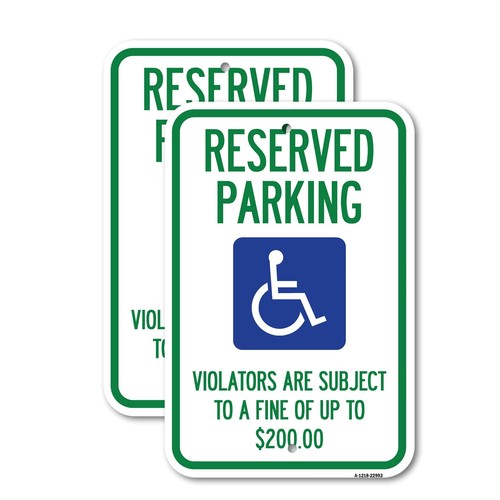 (2 Pack) Reserved Parking - Violators Are Subject to A Fine of Up to ...