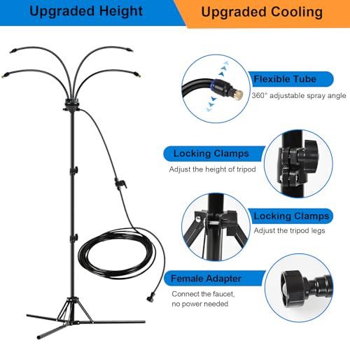 Standing Misters for Outside Patio Adjustable Height 5.3 FT Stand ...