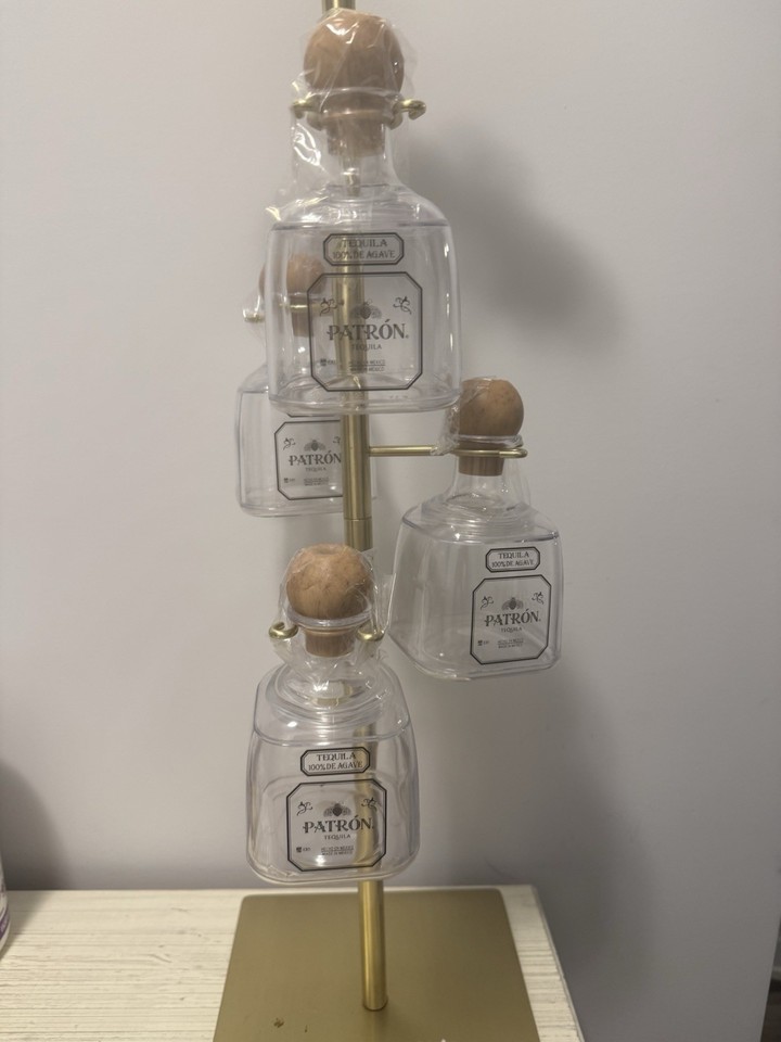 Patron tequila Display and 4 x 375 Ml Plastic Replica Vessel Gold | eBay