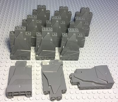 LEGO 12 PIECES CITY MINI FIGURES DARK BLUISH GRAY ROCK PANEL WALLS ...