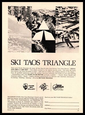 1967 Ski Taos Triangle Ski Valley Angel Fire Red River Ski Area Vintage ...