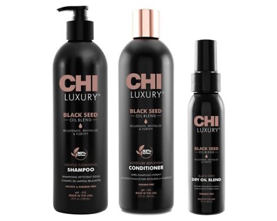 CHI Luxury Black Seed Oil Shampoo and Conditioner ( 25 oz ) with Dry ...