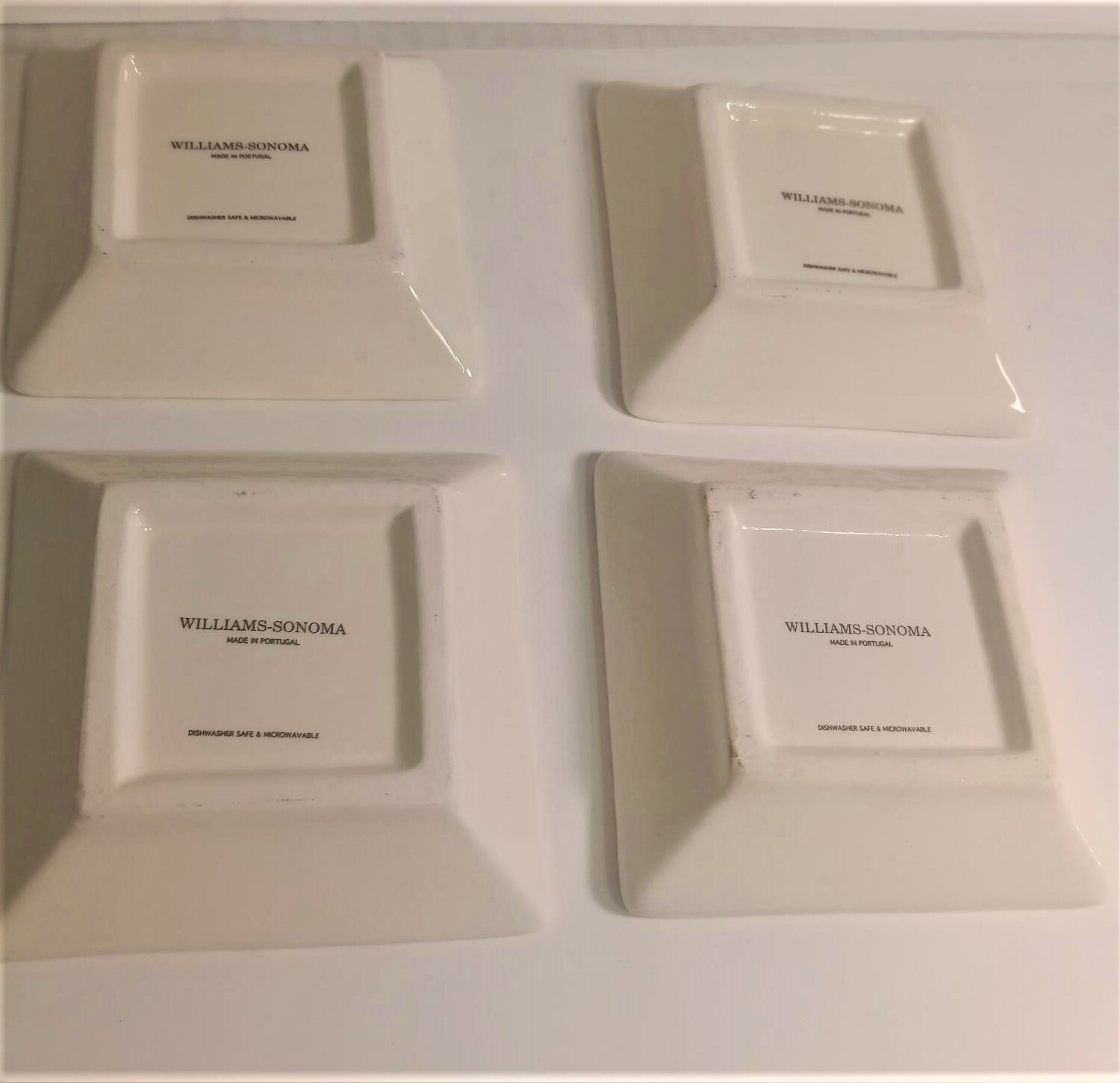 Williams Sonoma Olive Script Oil Dipping Plates 4" x 4" Square Plates ...