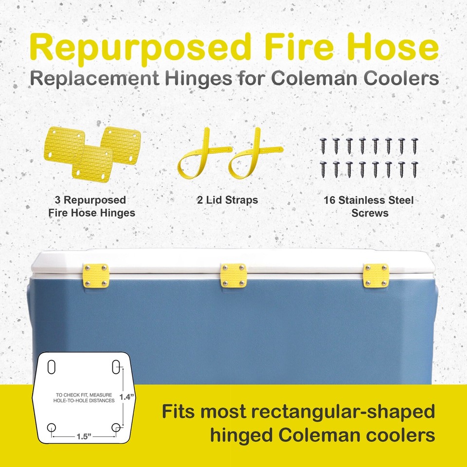 Coleman Cooler Replacement Hinges (2 or 3) & Lid Straps - Repurposed ...