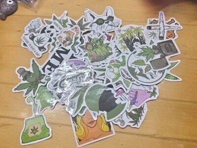 50pcs Stickers Weed Marijuana Smoking Sticker 420 Purple Haze Edibles ...