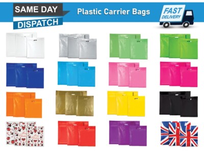 Strong Patch Handle Carrier Bags Plastic Carrier Bags Gift Shop ...