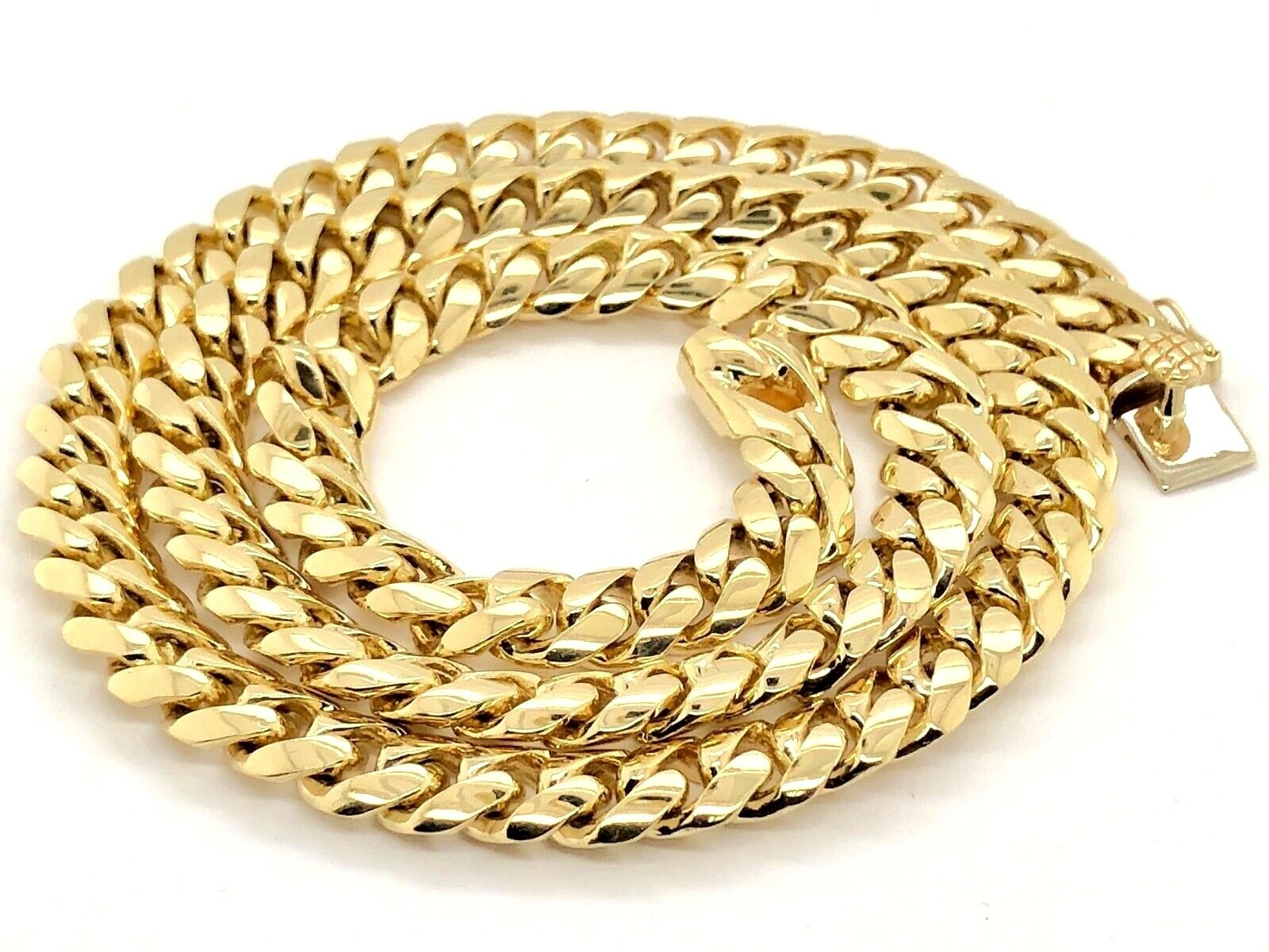 Men's 14k Yellow Gold Solid Heavy Miami Cuban Link Chain Necklace 20 ...