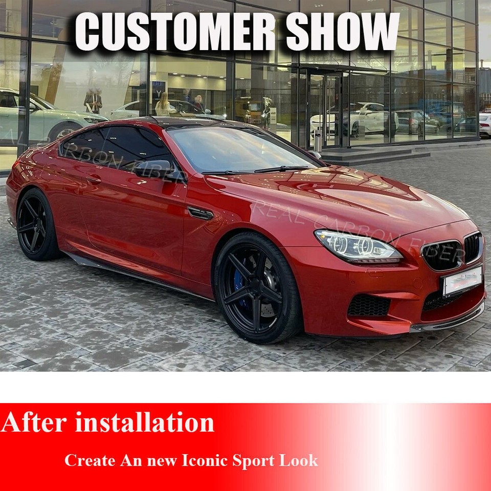For BMW F13 F12 M6 2-Door 2012-2018 REAL CARBON Side Skirt Extension ...