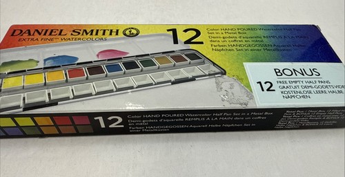 Daniel Smith Extra Fine Watercolors Set 12ct Half Pan Set In Metal Tin ...