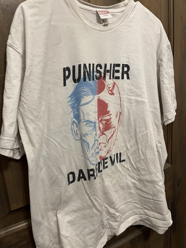 Daredevil Punisher Spilt-Face Marvel T-Shirt Size 2XL. Read Description ...