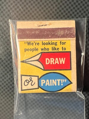 VINTAGE MATCHBOOK - DRAW OR PAINT - ART TALENT - DIAMOND MATCH CO ...