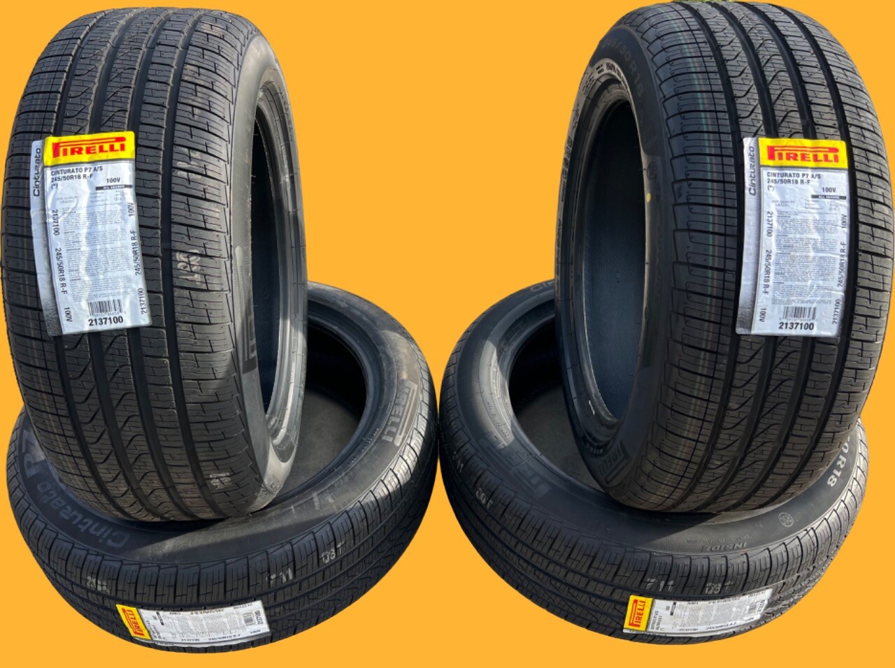 Set of FOUR NEW 245/50R18 Pirelli Cinturato P7 A/S All Season BMW Run ...