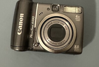 CANON PowerShot A590 iS 8.0mp Gray DIGITAL Camera 4X Optical Zoom *READ ...