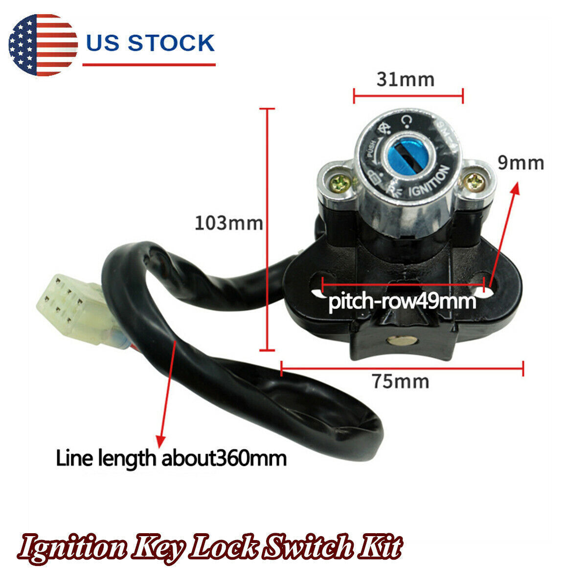 Universal Motorcycle ATV Pit Bike Modified Ignition Key Lock Switch Kit ...