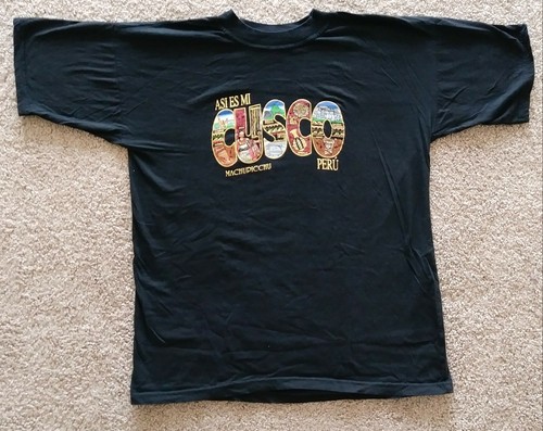 Cusco Peru Black T-shirt souvenir Machu Picchu 100% Algodon (cotton ...