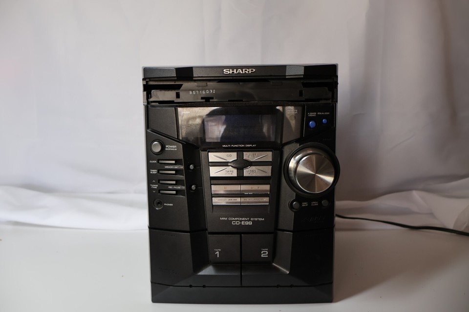 Sharp Component System CD-E99 CD Changer Radio Stereo Cassette w/ 2 ...