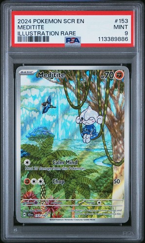 2024 POKEMON SCR EN-STELLAR CROWN ILLUSTRATION RARE #153 MEDITITE PSA 9 ...