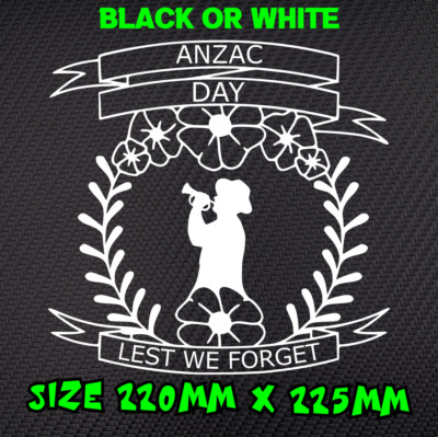 Anzac Day Lest We Forget Sticker Australia Remembrance Military Army ...