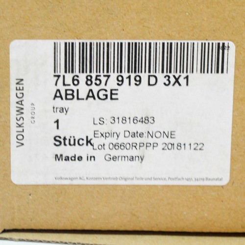 VW TOUAREG 7L DASHBOARD STORAGE COMPARTMENT TRAY 7L6857919D3X1 NO DUTY ...