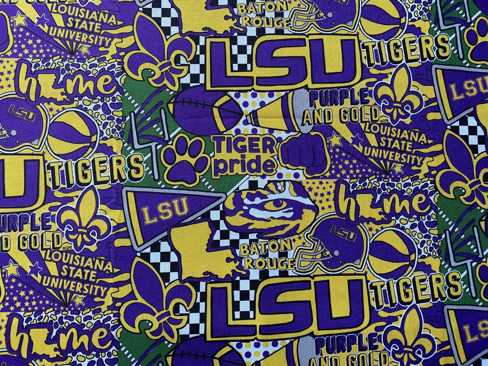 LSU Fabric, 1/4 Yard, 9” X 44” | eBay