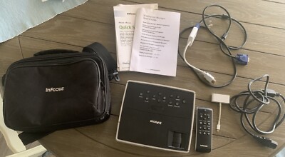 InFocus projector IN1100 w/ cords, HDMI converter and remote | eBay