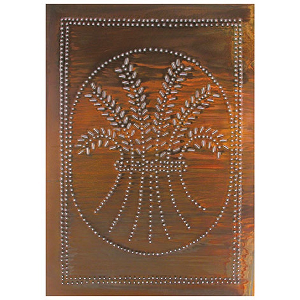 4 Punched Tin Panels ~ Handcrafted Vertical Rustic Country Wheat in 4 ...