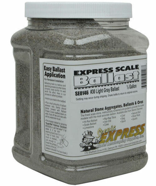 Scenic Express Natural Stone Ballast ~ #30 Light Gray ~ 1/2 Gallon ...