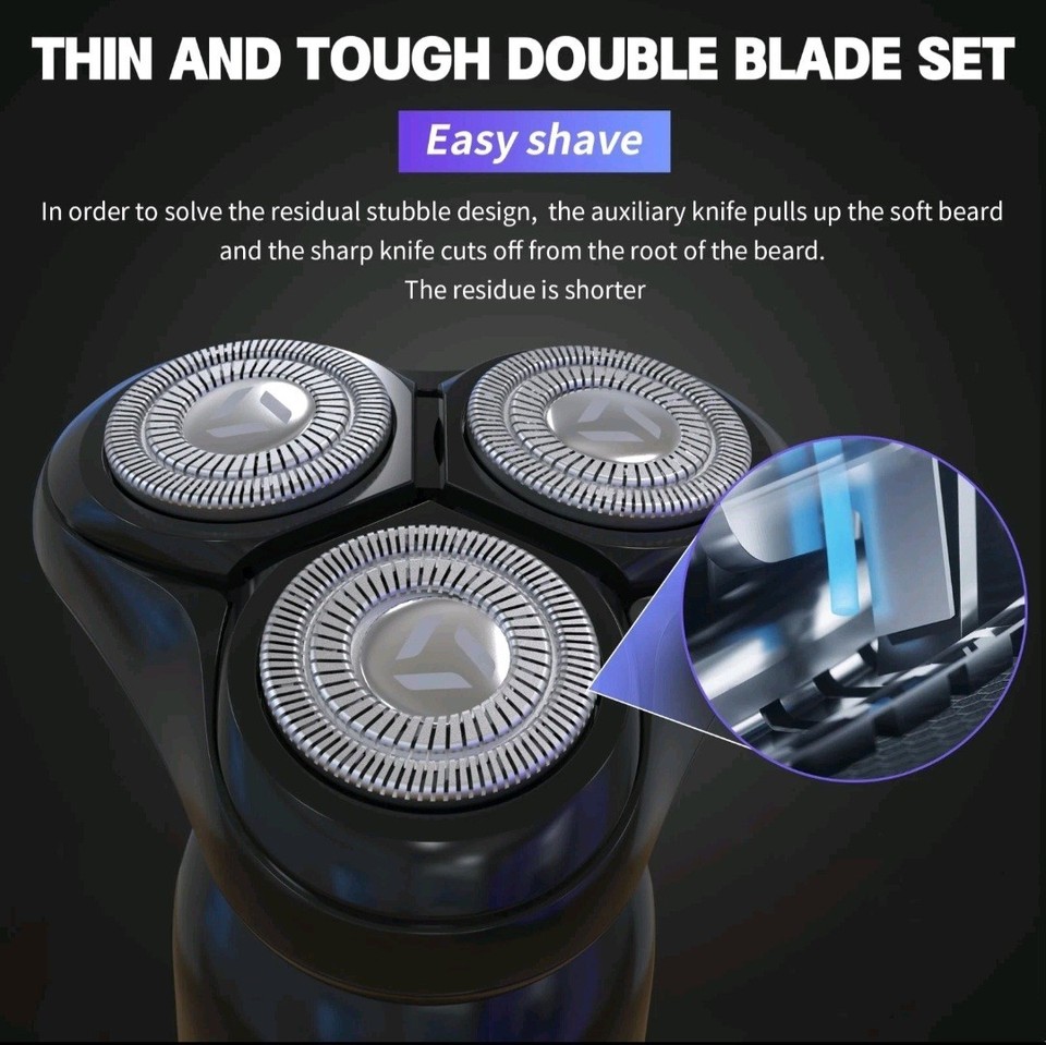 Electric Razor for Men 4D Floating Magnetic Head Cordless Recharge ...