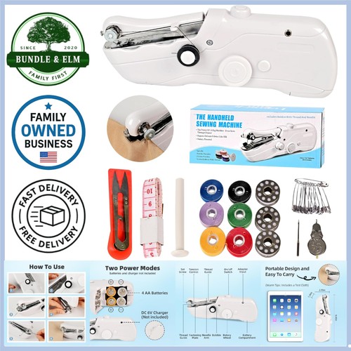 Handheld Sewing Machine Electric Portable DIY Fabric Stitcher Home Travel | eBay