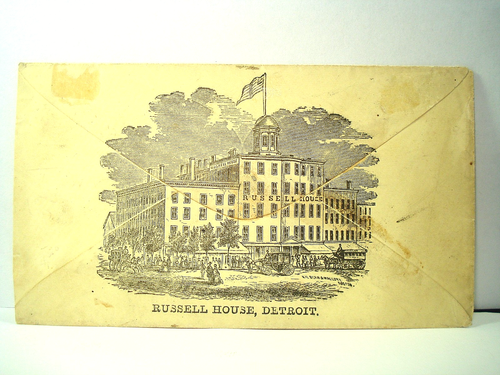 1859 RUSSELL HOUSE DETROIT MICHIGAN ILLUSTRATED ADVERTISING Cover ...
