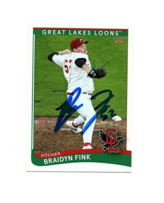 Braidyn Fink signed autograph 2021 Great Lakes Loons baseball card ...