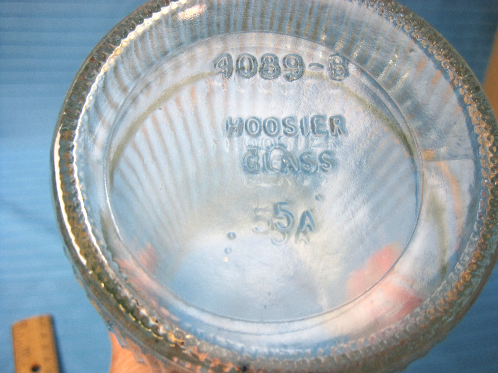 Hoosier Indiana Clear Pressed Glass Ribbed Flared Top Vase #4089-8 | eBay