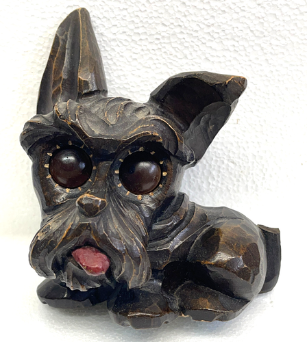 1930’s OSWALD of GERMANY SCOTTIE DOG WORKING CLOCK ROLLING EYES Carved ...