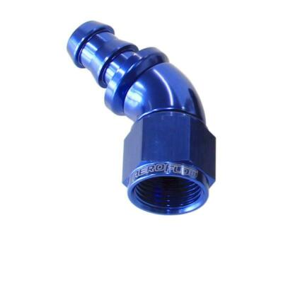 Aeroflow -4AN 45 Deg Full Flow Push Loc Blue Full Flow Push Lock AF512 ...