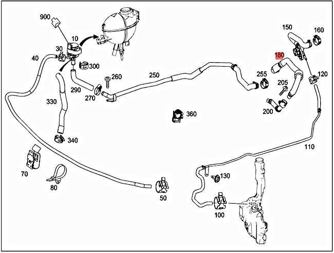 Genuine MERCEDES Cls A207 Between engine and distributor Hose line ...